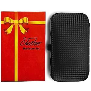 Jwxstore Manicure Set Nail Clippers Kit Mens Grooming Kit 7 In 1 Professional Personal Nail Care Set with Luxurious Travel Case Gifts for Men Husband Boyfriend Parents Women Elder Patient