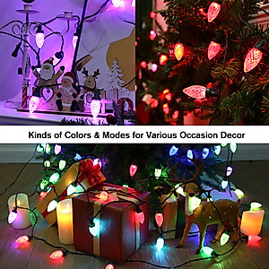 iBaycon C9 Christmas Lights 72ft 200 LED 8 Modes Xmas String Lights Waterproof Solar Fairy Lights for Garden, Patio, Fence, Balcony, Outdoors (Multicolor)