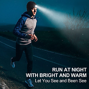 LED Beanie Hat with Headlamp, Handsfree Flashlight for Camping Hiking Fishing, Stocking Stuffers Christmas Birthday Gifts for Men Women Teens Dad Grandpa Husband Brother Boyfriend Him