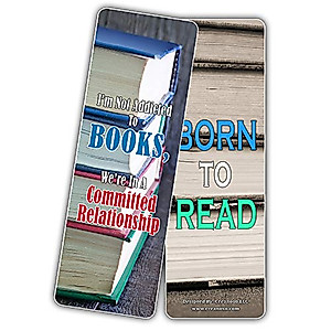 Creanoso Bookish Inspirational Fun Reading Bookmarks (12-Pack) – Inspiring Bookmarker Card Set – Book Reading Sayings for Men, Women, Adults, Bibliophiles, Bookworms, Book Lovers – Wall Decal Art