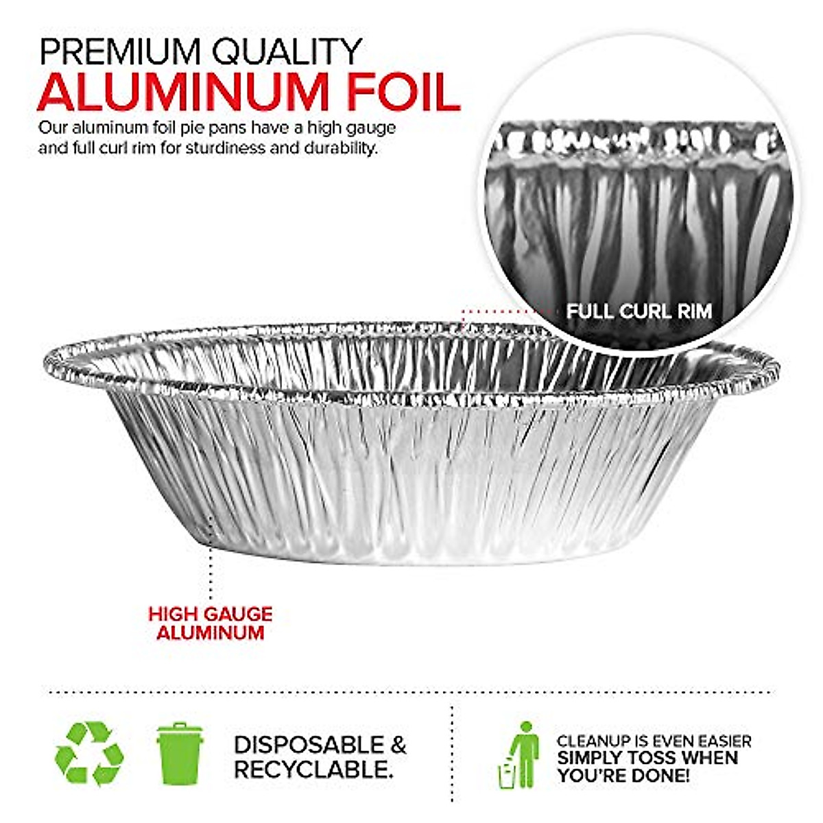 Stock Your Home 4 Inch Mini Aluminum Foil Pie Pans (50 Count) Disposable Mini Pie Pans, Small Pie Tin for Baking Tiny Treats, Durable Individual Pie Pans for Fruit Tarts, Quiche, Mince Pie Tin