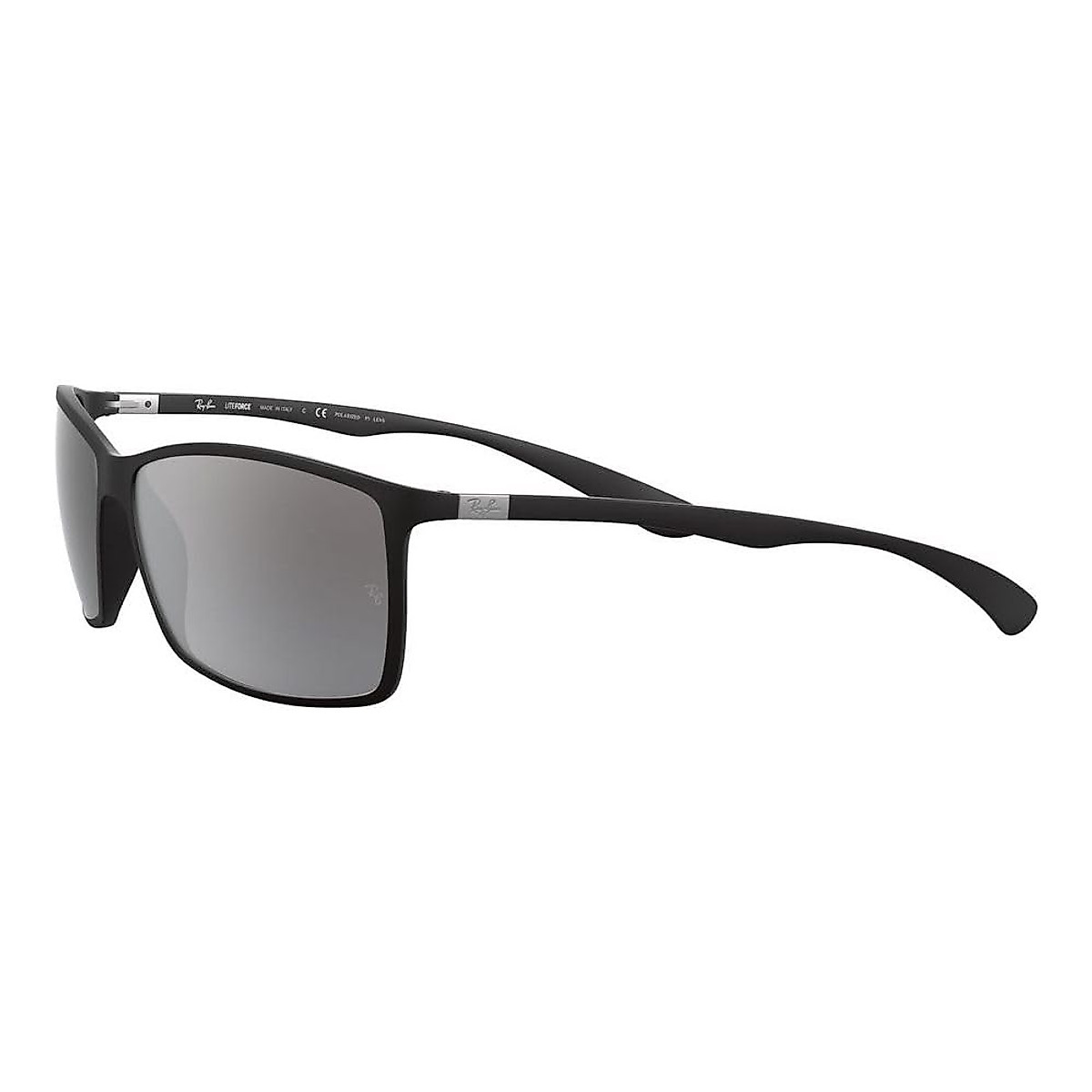 Ray-Ban Men's RB4179 Liteforce Square Sunglasses, Matte Black/Polarized Grey Mirrored Gradient Silver, 62 mm