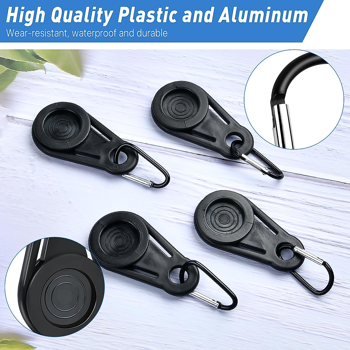 Akamino 100 Pcs Tarp Clips with Carabiner, 50 Movable Tarp Grabbers Tent Clips and 50 D Shape Buckle,Tarp Grabbers Movable Tarp Clips for Outdoor Camping Car Tent Awning Banner Swimming Pool Covers