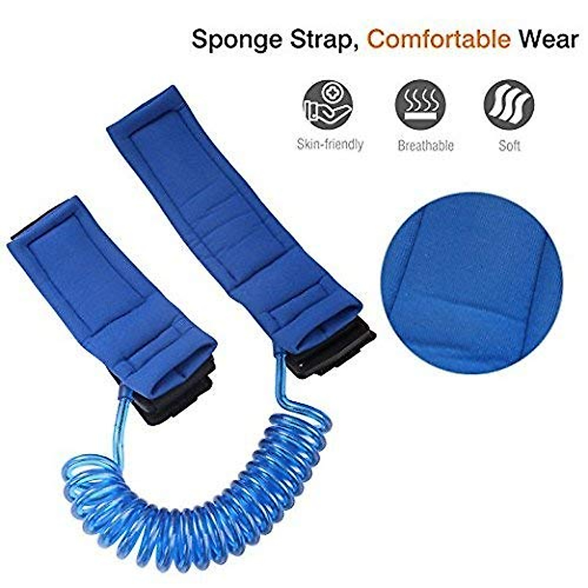 2 Pack Anti-Lost Link Walking/Swimming Wristband Link Wrist Leash for Kids & Toddlers Child Safety Wristband Autism Saftey Harness (Blue Pink/Orange)