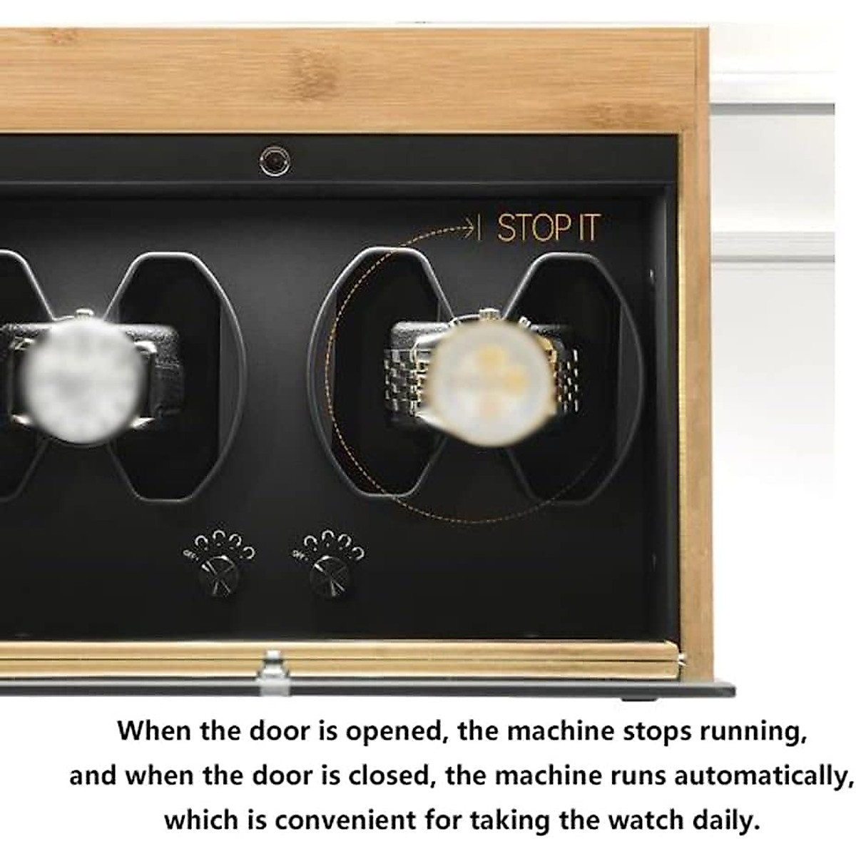 Watch Holder Watch Winder for 4 Automatic Watche Winder Watch Display Box Watch Case Watch Organizer (Color : Yellow) (Yellow)