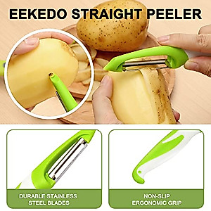 EEKEDO Potato Peelers, Vegetable Peeler with Non-slip Handle, 3 in 1 Y-Peeler & I-Shape Apple Peeler for Fruit Veggie Carrot Zucchini