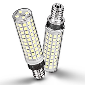 Ziomitus E12 100w LED Candelabra Bulbs Replacement C7,6000K Daylight Bright Cool White,1200 Lumen T6 E12 12W LED Candle Bulbs for Ceiling Fan Chandelier Pendant Lighting Salt Lamp,Non-dimmable,2 Pack