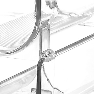 mDesign Plastic Free-Standing Wine Set Rack Storage Organizer for Kitchen Countertops, Pantry Cabinet, Fridge Organization - Holds Water Bottle and Alcohol Bottles - 2 Pack - Clear