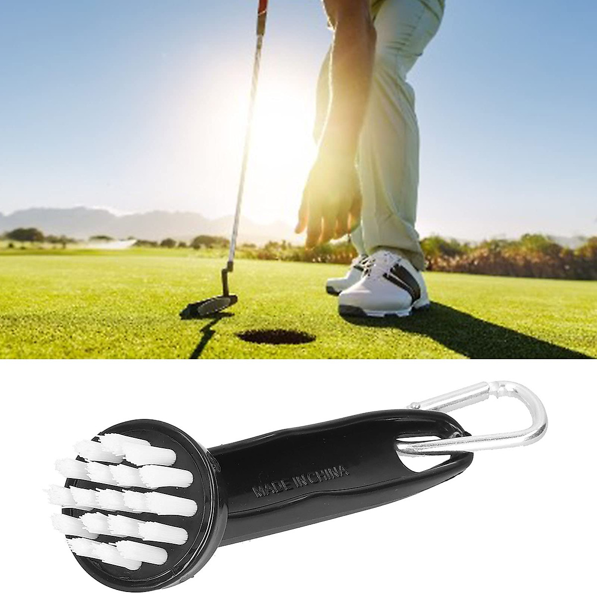 VGEBY Brush, Round Head Putting Pole Cleaning Brush Nylon Cleaner Accessory