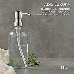 MaisoNovo Soap Dispenser 1-Piece Set | 16.9oz Clear Bottles with Silver Stainless Steel Pump