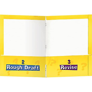 Really Good Stuff Writing Process 4-Pocket Laminated Student Folders, 9.5" by 12" (Set of 12) - Keep Students Organized and Teaches Writing Process, Store Work-in-Progress and Monitor Progression