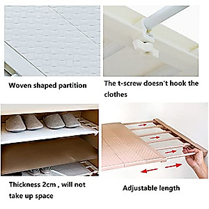 HabiWell Scalable Closet Storage Shelf Wall Mounted Kitchen Rack Space Saving Wardrobe Decorative White Adjustable Organizer Shelves Cabinet Holders (Length: 28.74-47.24 inch Width: 16.53 inch)