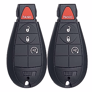 Key Fob FOBIK Keyless Entry Remote Start Control Replacement Fits for Dodge Ram 1500 2500 3500 HD 2013 2014 2015 2016 2017 2018 2019 2020 2021 GQ4-53T 56046955 AG 4 Button Pack of 2