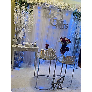 MARTHA&IVAN 26 Stems Artificial Wisteria Garland Fake Wisteria Vine Hanging Flower Bush String for Wedding Garden Party Decoration (26 Stems White)