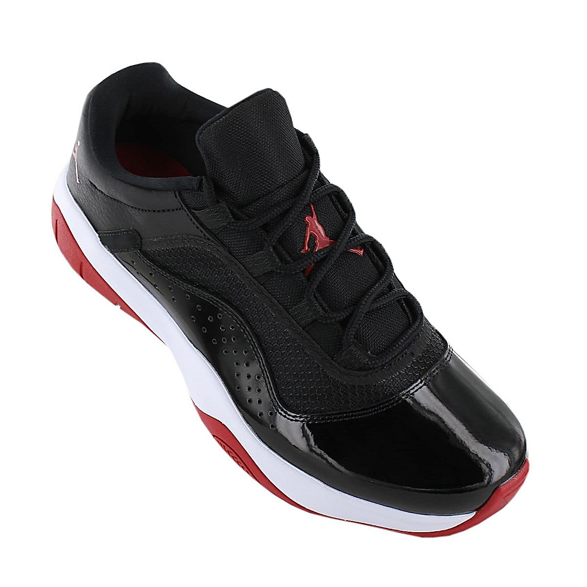 NIKE Men's Jordan 11 CMFT Low Bred Black/White-Gym Red (DM0844 005) - 10.5