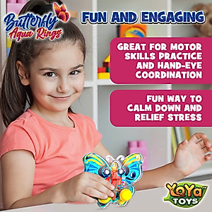 YoYa Toys Butterfly Ring Toss Handheld Game - Games for Kids Handheld with Colorful Butterfly Design, Classic-Style Retro Game, Portable & Travel-Friendly Handheld Games for Kids