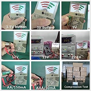 Battery Tester with Meter Electric Voltage Tester for AA AAA C D N Button Cell Batteries Battery Tester Checker