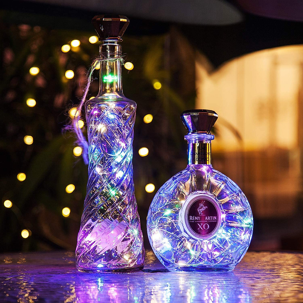 ANGMLN 10 Pack 9.8' 30 LED Battery Operated Fairy Lights Mini Copper Wire Firefly String Lights for DIY Home Solar Diamond Shaped Wine Bottle Cork Lights