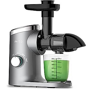 Slow Masticating Juicer, Aeitto Cold Press Jucier Machines, with Triple Modes,Reverse Function & Quiet Motor, Easy to Clean with Brush, Recipe for Vegetables And Fruits, Grey