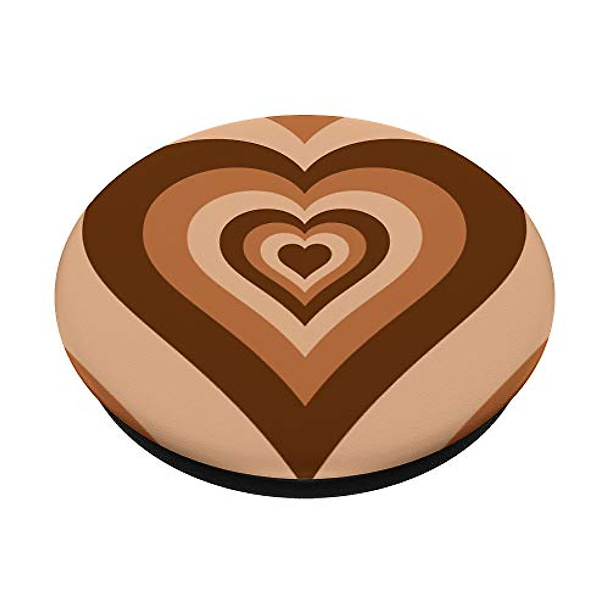 Love Heart Coffee Latte Brown Pattern Valentines Cutesy Gift PopSockets PopGrip: Swappable Grip for Phones & Tablets
