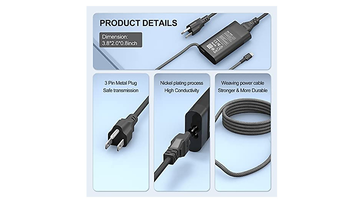 Fast Charging 65W HP USB-C Charger for Laptops