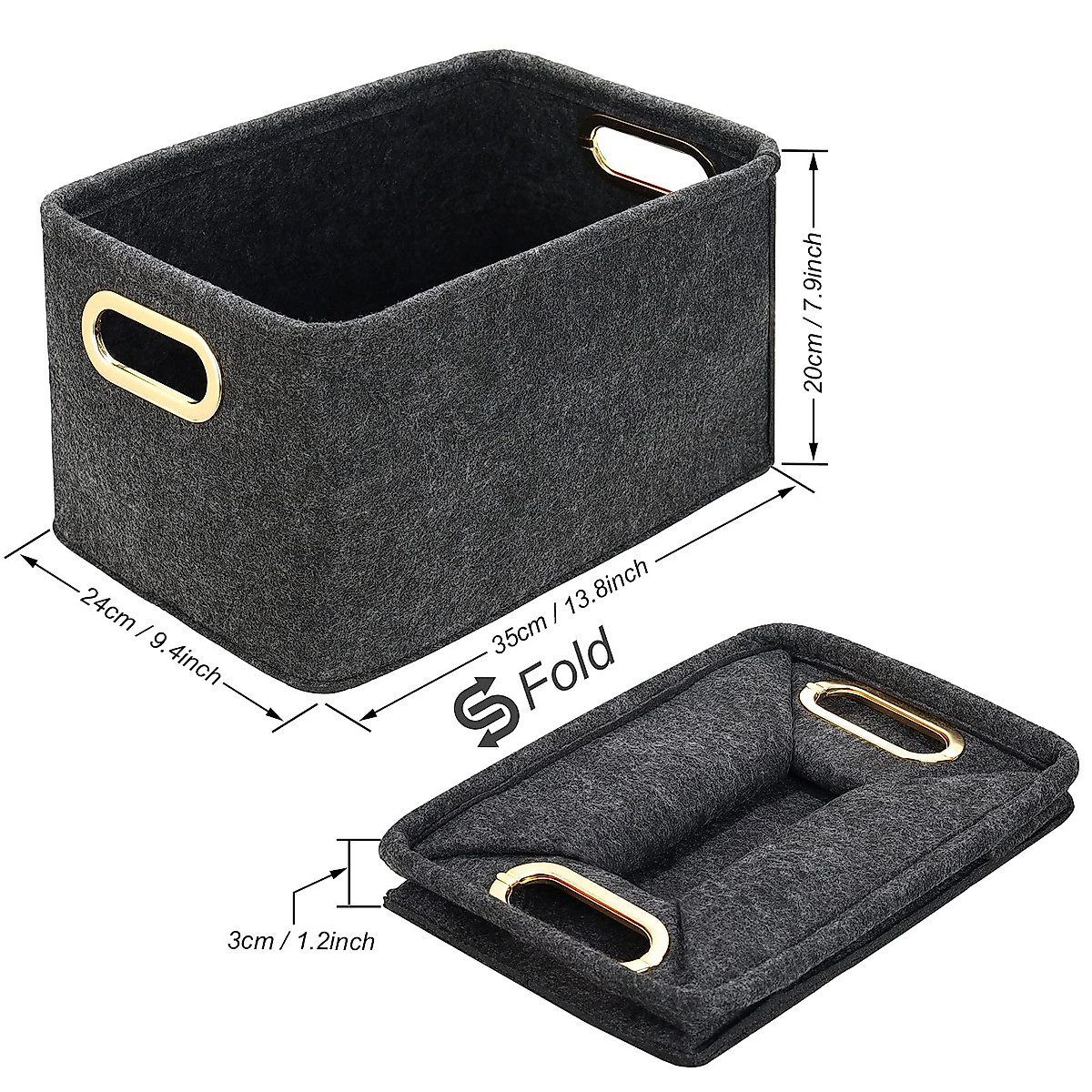 Set of 4 Collapsible Fabric Storage Cubes Organizer Shelf Basket Storage Bins Bag Basket Container