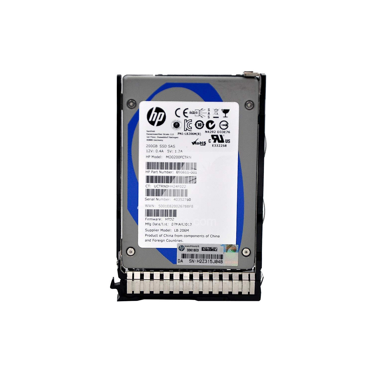 HPE HP 691025-001 200GB 6Gbps ME 2.5" SFF SAS SSD Solid State Drive
