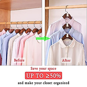 120 Pack Clothes Hanger Connector Hooks, Rictine Black and White Magic Hangers Sturdy Plastic Hanger Hooks for Hangers Space Saving and Clothes Closet Organizer