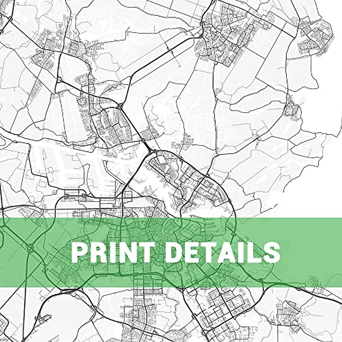 Dear Mapper Amsterdam Netherlands View Abstract Road Modern Map Art Minimalist Painting Black and White Canvas Line Art Print Poster Art Print Poster Home Decor (Set of 3 Unframed) (16x24inch)