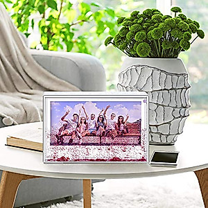 XIDENGLONG 4x6 Glitter Picture Frame Acrylic Picture Frame Liquid Snow Globe Photo Frames for Friends Family Couples Gift for Women (Red Star)