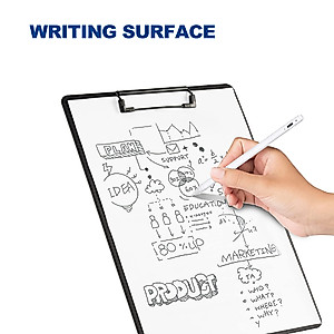 Rammos Magnetic Clipboards 2 Packs Black Clip Board with Magnetic 12.3" x 8.9" Clipboard for Office Classroom Home Refrigerator(Black)