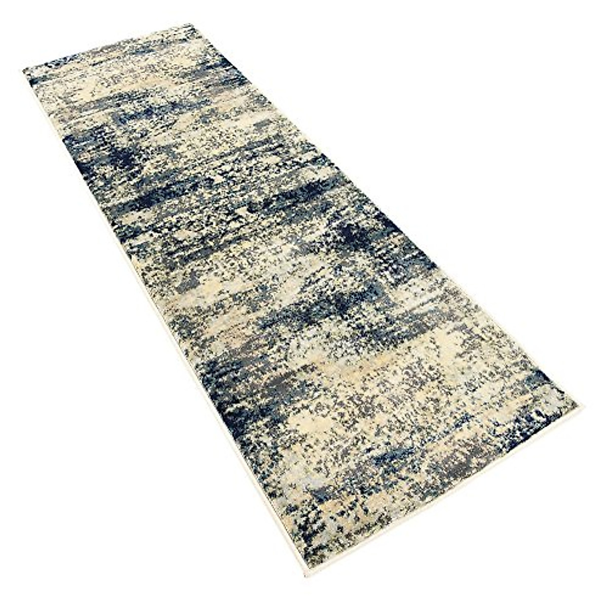 Unique Loom Mystic Collection Area Rug - Seine (2'x 6' Runner, Navy Blue/ Beige)