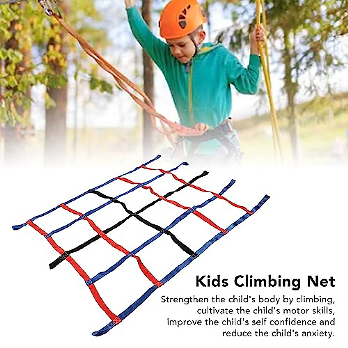 DAUERHAFT Climbing Net, 3 Colors Climbing Net Cultivate Motor Skills Improve Self Confidence for Playgrounds