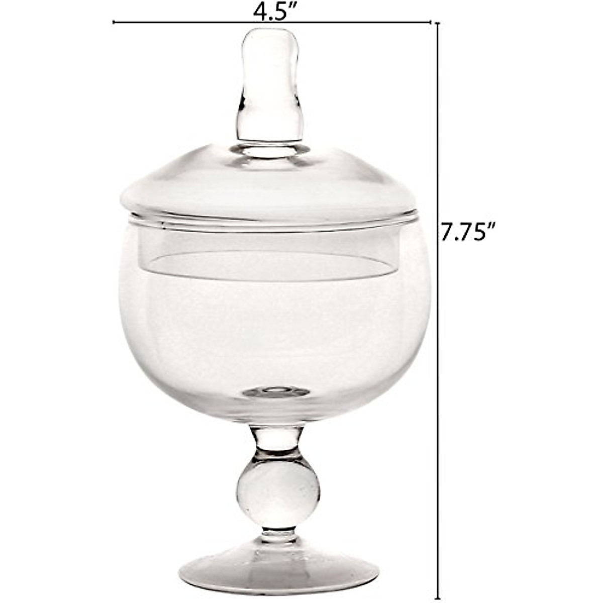 Mantello Apothecary Jars with Lids- Decorative Glass Candy Bar Containers (Clear, Small, Set of 3)