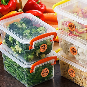 Epakh 2000 Pcs Use First Stickers Food Service 1.5 Inch Inventory Control Labels for Restaurant Permanent Adhesive Food Circle Dot Label Paper(Orange)