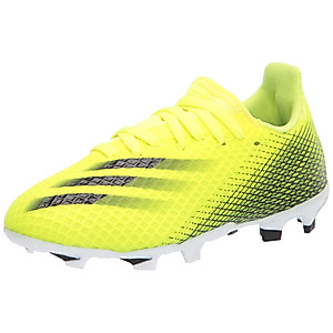 adidas Boy's X GHOSTED.3 Soccer Shoe, Solar Yellow/Black/Team Royal Blue(Firm Ground), 5.5 Big Kid