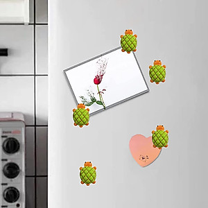 Ginyrerd 12pcs Decorative Refrigerator Magnet Cute Turtle Resin Message Board Photo Postcard Note Paper DIY Fridge Magnet Set Office Supplies