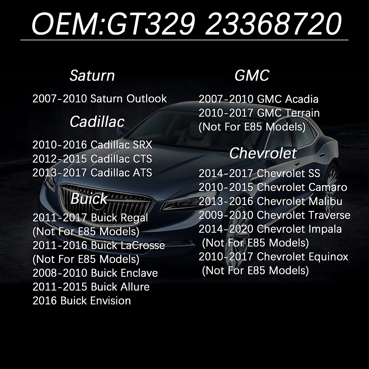 YITHSWAY GT329 Gas Cap Fuel Cap for 2007-2020 Saturn Outlook, Buick Enclave Allure LaCrosse Envision Regal, Cadillac SRX CTS ATS, Chevrolet Traverse Camaro Equinox Malibu SS Impala, GMC Acadia Terrain