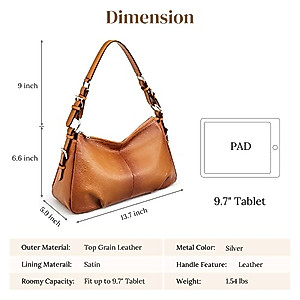 S-ZONE Womens Hobo Genuine Leather Shoulder Bag Top-handle Handbag Ladies Purses