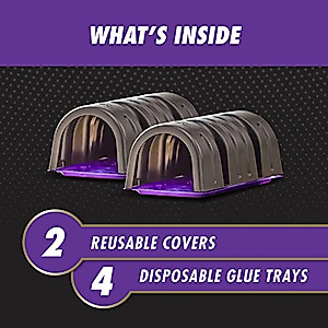 Tomcat Advanced Glue Trap System Rat Size Covered Glue Traps with 2 Reusable Covers and 4 Disposable Glue Traps