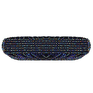 Vistatroy Vintage Style Beaded And Sequined Evening Bag Wedding Party Handbag Clutch Purse for Women Evening (Peacock blue)