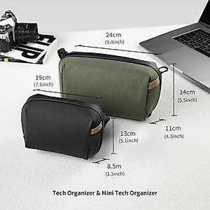 PGYTECH Mini Tech Accessories Pouch Waterproof Small Electronics Organizer Bag Tech Organizer Pouch for Cables, Phone Batteries, Photography SD card