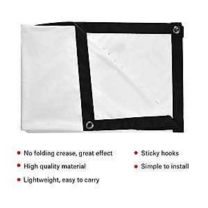 AYNEFY Portable Projector Screen,60‑120 Inch Portable Foldable Non Crease White Projector Curtain Projection Screen 16:9 Projection Screens(72 inches)