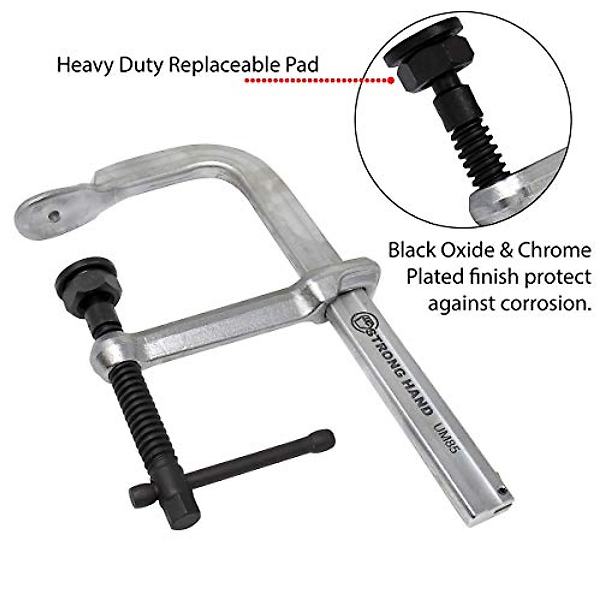 Strong Hand Tools UM125-C3 Regular Duty Bar Clamp, 12-1/2" Capcaity, 2400 LBS Clamping Pressure, 5-1/2" Throat Depth