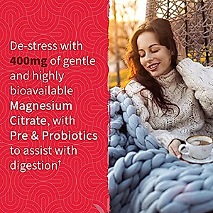 Dr Formulated Magnesium Citrate Supplement with Prebiotics & Probiotics for Stress, Sleep & Recovery – Garden of Life - Vegan, Gluten Free, Kosher, Non-GMO, No Added Sugars – 60 Raspberry Gummies