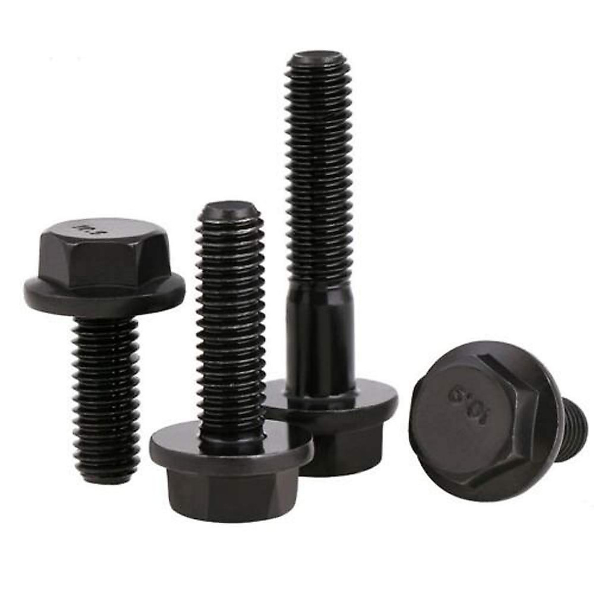 5Pcs M6 x 12mm - Full-Thread Hex Flange Screws (Frame Bolts) Flanged Hex Head Bolts Grade 10.9 High Tensile Steel (5Pcs, M6 x 12mm - Full-Thread)