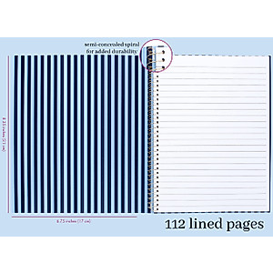 Kate Spade New York Small Concealed Spiral Notebook, 8.25" x 6.75" Journal Notebook with 112 Lined Pages, Joy Dot