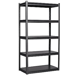 BYNSOE Garage Shelving Heavy Duty Storage Shelves for Garage Storage Rack Adjustable 5 Tier Metal Shelving Basement Garage Storage Shelves (5-Tier)