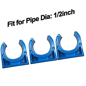 1/2inch PVC U Shaped Pipe Fitting Clamps Clips Water Tube Holder for Water Supply Blue 50pcs (20mm blue)