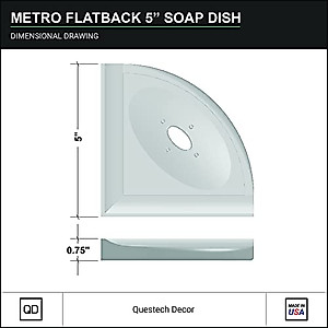 Questech Décor 5 Inch Shower Soap Dish, Wall Mounted Soap Dish Corner Shower Shelf, Retrofit Shower Caddy For Tiled Shower Walls, Bathroom Corner Shelf, 5 Inch Metro Flatback, Bronze Finish